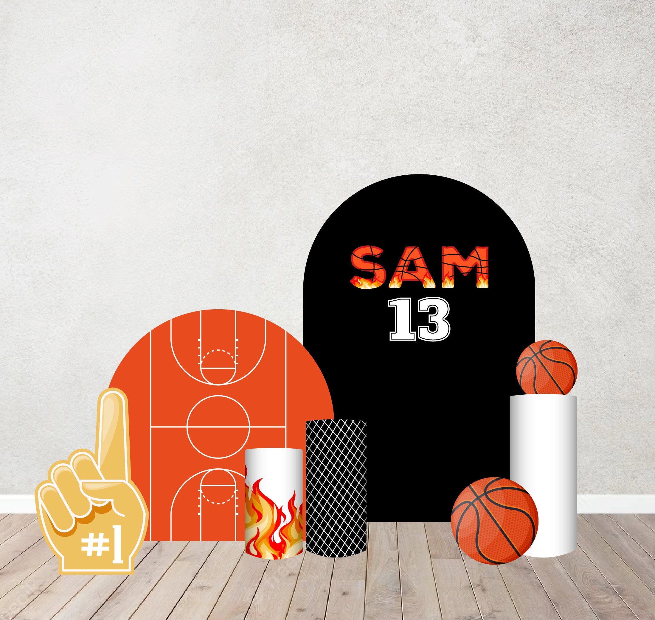 Basketball Theme Party Backdrops,Cut Out. Basketball Team Inspired Bac ...