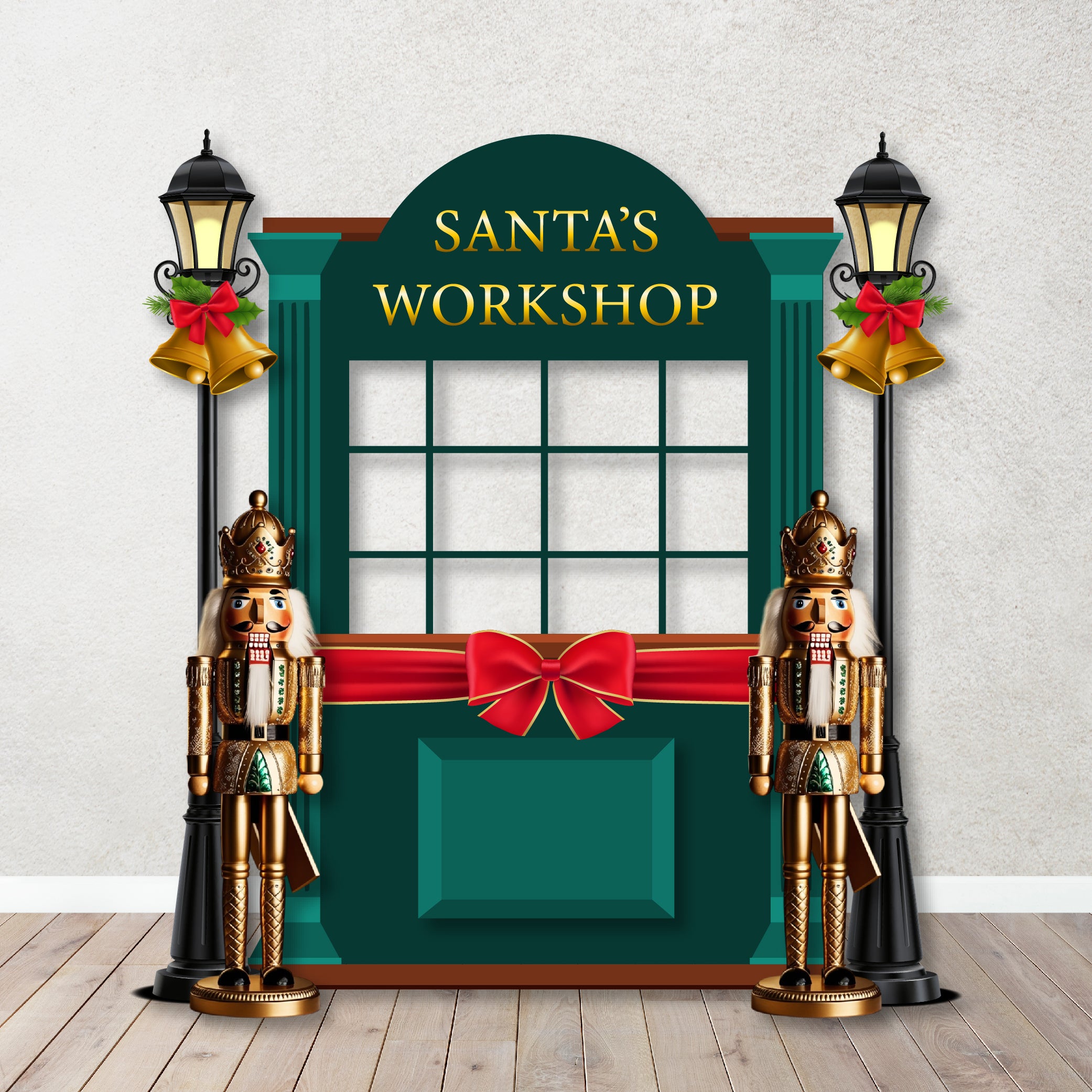 Christmas Backdrop Designs | Santa's Workshop Photo Props | Festive Ho ...